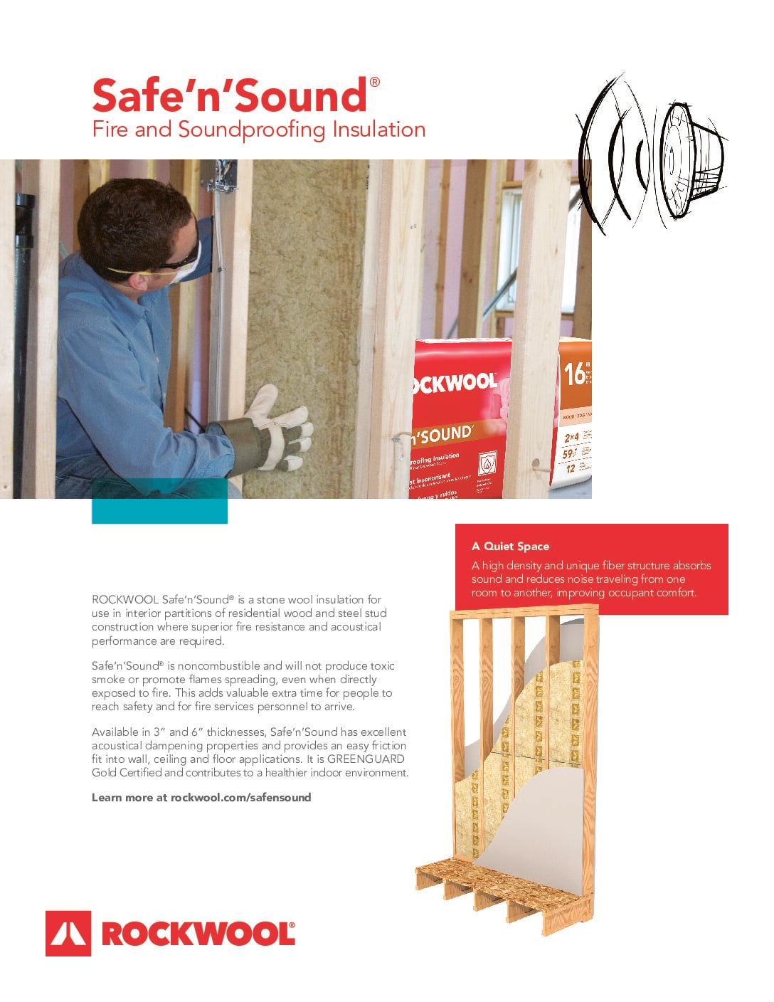 Buy ROCKWOOL Safe’n’Sound® Batt Insulation At Prosource